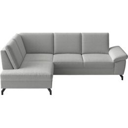 Sit & More Ecksofa SIT & MORE "Chelsea", silber, B:249cm H:89cm T:190cm, 100% Polyester, Sofas, Ecksofa, optional mit Bettfunktion und Bettkasten