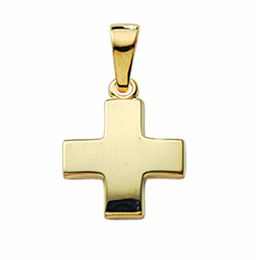 Adelia&acute;s Kreuzkette ADELIA&acute;S "Halskette - Kreuzkette mit Kreuz Anh&auml;nger aus 585 Gold", gold, Halsketten, Damen, Gelbgold 585 Gold, Gelbgold 585, Gold, Kreuzkette, Schmuckset mit bis 45 cm stufenlos verstellbarer 925 Silber Halskette