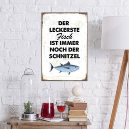 Metallbild queence "Schnitzelfisch", schwarz (farbe bild(er): schwarz), B:20cm H:30cm, Metall, Stahl, Bilder, Stahlschilder