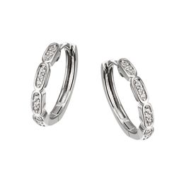 Paar Creolen Firetti "Schmuck Geschenk Silber 925 Ohrschmuck glitzernd", silber (silberfarben, kristallwei&szlig;, kristallwei&szlig;), Ohrringe, Damen, 16,2mm, Silber 925 (Sterlingsilber), mit Zirkonia (synth.)