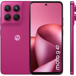 Motorola Smartphone "moto g47 128 GB", Energieeffizienz: A (A-G), pantone fuchsia rot, 128 GB, Mobiltelefone