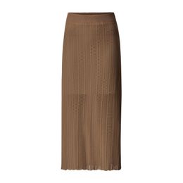 Strickrock RICHROYAL, Damen, Gr. L, braun, Strick, Obermaterial: 100% Baumwolle, unifarben, regular fit lang, R&ouml;cke, Regular fit mit elastischem Bund