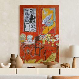 Bilderwelten Akustikbild | Wandbild schallabsorbierend - Henri Matisse - Gro&szlig;es rotes Interieur