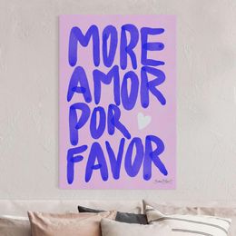 Bilderwelten Akustikbild | Wandbild schallabsorbierend - More Amor Por Favor Blau