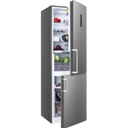 Hanseatic K&uuml;hl-/Gefrierkombination, Energieeffizienz: C (A-G), silber (edelstahl optik), B:60cm H:195cm T:68,5cm, K&uuml;hlschr&auml;nke, inkl. 3 Jahre Herstellergarantie