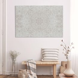 Bilderwelten Akustikbild | Wandbild schallabsorbierend - Mandala Aquarell Ornament beige