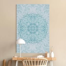 Akustikbild Mandala Aquarell Ornament t&uuml;rkis