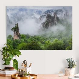 Bilderwelten Akustikbild | Wandbild schallabsorbierend - China Felsen im Nebel