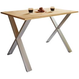 Esstisch Vcm "Premium Holz Esstisch K&uuml;chentisch Xona X 110x80", braun (silber, honig, eiche), B:110cm T:80cm, Tische, Esstisch