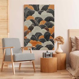 Bilderwelten Akustikbild | Wandbild schallabsorbierend - Japanische Wellen Illustration