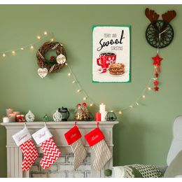 Metallbild queence "Sweet Christmas", rot (farbe bild(er): rot), B:20cm H:30cm, Metall, Stahl, Bilder, Stahlschilder
