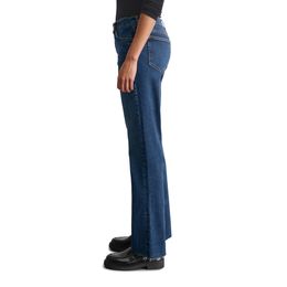 Marc O'Polo Schlagjeans MARC O'POLO "aus Organic-Cotton-Mix-Stretch", Damen, Gr. 28, L&auml;nge 32, blau (dunkelblau), Obermaterial: 98% Baumwolle, 2% Elasthan, unifarben, ausgestellt normal, Jeans
