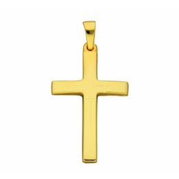 Adelia&acute;s Kreuzkette ADELIA&acute;S "Halskette - Kreuzkette mit Kreuz Anh&auml;nger aus 585 Gold", gold, Halsketten, Damen, Gelbgold 585 Gold, Gelbgold 585, Gold, Kreuzkette, Schmuckset mit bis 45 cm stufenlos verstellbarer 925 Silber Halskette