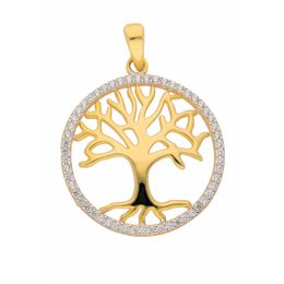 Adelia&acute;s Kettenanh&auml;nger ADELIA&acute;S "Anh&auml;nger Baum des Lebens 333 Gold ( 8K ) mit Zirkonia", silber, Schmuckanh&auml;nger, Damen, mit Zirkonia, Gold, Kettenanh&auml;nger, Goldanh&auml;nger Lebensbaum
