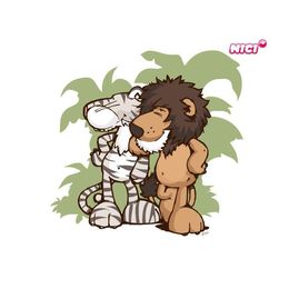 Wandtattoo L&ouml;we Kinderzimmer NICI Wild Friends Babyzimmer Wandsticker Tiere Dschungel Baby, Junge & M&auml;dchen Kinder Wandaufkleber in S-XXL