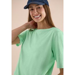 Kurzarmshirt Cecil, Damen, Gr. L (42), juicy lime, Jersey, Obermaterial: 100% Baumwolle, unifarben, normal h&uuml;ftbedeckend, Rundhals, Shirts, aus weicher Baumwolle