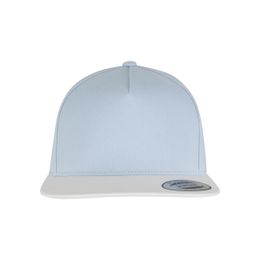 Flex Cap Flexfit "Flexfit Unisex Classic 5 Panel Snapback", Gr. onesize, lightblau, wei&szlig;, 100% Baumwolle, Caps