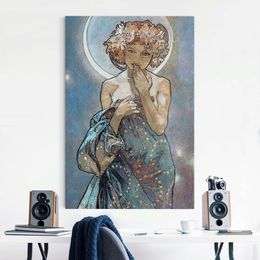 Bilderwelten Akustikbild | Wandbild schallabsorbierend - Alfons Mucha - Sterne - Der Mond