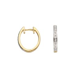 Adelia&acute;s Paar Creolen ADELIA&acute;S "Creolen Ohrringe 585 Gold ( 14K ) mit 20 Brillanten ( 0,07 ct )", silber, Ohrringe, Damen, Damen, 0,07, Gold, Goldohrringe