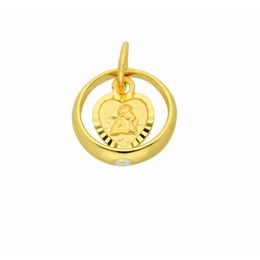 Adelia&acute;s Kette mit Anh&auml;nger ADELIA&acute;S "Damen 333 Gold Anh&auml;nger Taufring mit Zirkonia &Oslash; 10,6 mm", gold, Halsketten, Damen, Gold, Schmuckset - Set mit Halskette
