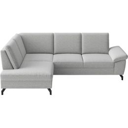 Sit & More Ecksofa SIT & MORE "Chelsea", silber, B:249cm H:89cm T:190cm, 100% Polyester, Sofas, Ecksofa, optional mit Bettfunktion und Bettkasten