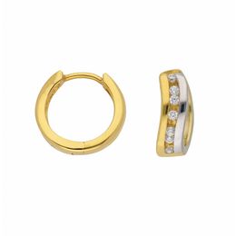 Adelia&acute;s Paar Creolen ADELIA&acute;S "Creolen Ohrringe 333 Gold ( 8K ) mit Zirkonia", silber, Ohrringe, Damen, Damen, Gold, Goldohrringe