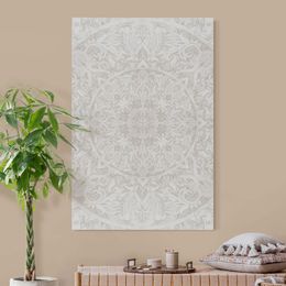 Akustikbild Mandala Aquarell Muster Ornament beige