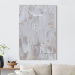 Bilderwelten Akustikbild | Wandbild schallabsorbierend - Farbtextur in Wei&szlig; und Beige