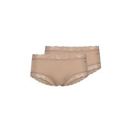 Panty Skiny "Advantage Modal Lace", Damen, Gr. 38, 2 Stk., beige, Obermaterial: 93% Modal, 7% Elasthan, unifarben, Unterhosen Panty