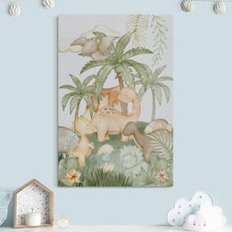 Bilderwelten Akustikbild | Wandbild schallabsorbierend - Dino Baby Welt