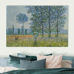 Bilderwelten Akustikbild | Wandbild schallabsorbierend - Claude Monet - Felder im Fr&uuml;hling