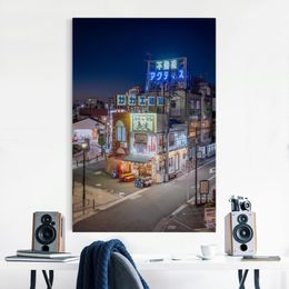 Bilderwelten Akustikbild | Wandbild schallabsorbierend - Japan Stra&szlig;e mit Leuchtreklame bei Nacht