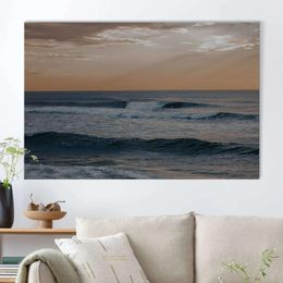 Bilderwelten Akustikbild | Wandbild schallabsorbierend - Sonnenuntergang am Meer Vintage
