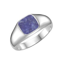 Silberring "Siegelring mit Lapis, Silber 925" Gr. 60, blau, Giorgio Martello MILANO, Fingerringe, Herren, 60, Silber 925 (Sterlingsilber), Silberring