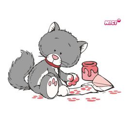 Wandtattoo Kinderzimmer M&auml;dchen NICI Love cat Wandsticker Katze M&auml;dchenzimmer Wandaufkleber in S-XXL Babyzimmer K&auml;tzchen