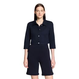 Jackenblazer Betty Barclay "Damen mit 3/4 Arm", Damen, Gr. 46, dunkelblau, Denim/Jeans, Obermaterial: 71% Baumwolle, 26% Polyester, 3% Elasthan, sehr schmal kurz, Blazer