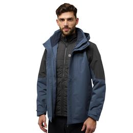 3-in-1-Funktionsjacke Jack Wolfskin "ROMBERG 3IN1 JKT M", Herren, Gr. L (52), blau (midnight, sky), Obermaterial: 100% Polyester. Futter: 100% Polyester. Innenjacke: 100% Polyester. F&uuml;llung: 100% Polyester. Futter: 100% Polyester, Jacken