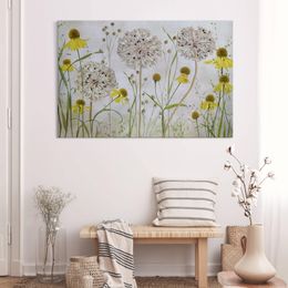 Bilderwelten Akustikbild | Wandbild schallabsorbierend - Allium und Helenium Illustration