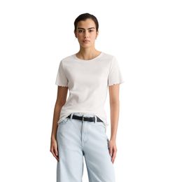Marc O'Polo T-Shirt MARC O'POLO DENIM "aus Bio-Baumwoll-Stretchjersey", Damen, Gr. L, silky wei&szlig;, Obermaterial: 96% Baumwolle, 4% Elasthan, unifarben, Basic, slim fit, Rundhals, Shirts T-Shirt
