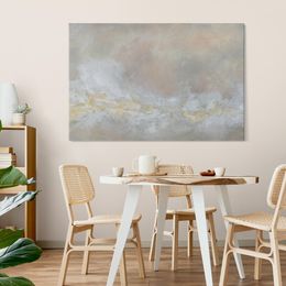 Bilderwelten Akustikbild | Wandbild schallabsorbierend - Gemalter Marmor in zartem Creme