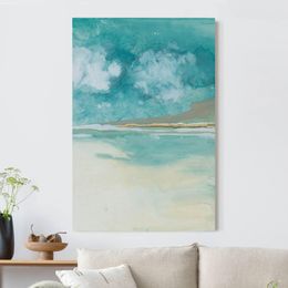 Bilderwelten Akustikbild | Wandbild schallabsorbierend - Smaragd-Wolken und Gold