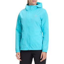 Regenjacke McKINLEY "DA.-REGENJACKE KEREOL IV W", Damen, Gr. 38, turquoise, Obermaterial: 100% Polyester, Jacken Regenjacke, sportlicher Stil, mit AQUAMAX-Technologie, mit verschwei&szlig;ten N&auml;hten