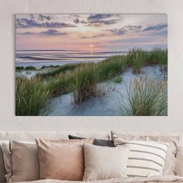 Bilderwelten Akustikbild | Wandbild schallabsorbierend - Langeoog K&uuml;stenlandschaft im Abendlicht