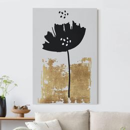 Bilderwelten Akustikbild | Wandbild schallabsorbierend - Goldene Mohn Blume
