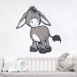 Wandtattoo Kinderzimmer NICI Donkey stehend Esel Wandsticker Babyzimmer Baby, Junge & M&auml;dchen Wandaufkleber in S-XXL