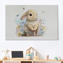 Bilderwelten Akustikbild Hase auf Blumenwiese