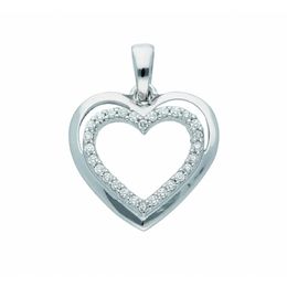 Adelia&acute;s Kettenanh&auml;nger ADELIA&acute;S "Herzanh&auml;nger 333 Wei&szlig;gold ( 8K ) mit Zirkonia", silber, Schmuckanh&auml;nger, Damen, mit Zirkonia, Gold, Kettenanh&auml;nger, Goldanh&auml;nger Herz