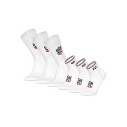 Kurzsocken NFL "Socken NFL SHIELD 6Pack Socks Mix 6er Pack", Herren, Gr. 43-46, wei&szlig;, Obermaterial: 61% Baumwolle CO. 35% Polyester PES. 4% Elasthan EL., Socken
