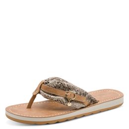 Zehentrenner Tamaris, Damen, Gr. 36, beige snake, Lederimitat, Textil, Schuhe Zehentrenner, Dianette, Sommerschuh, Strandschuh mit verschiedenen Motiven