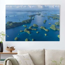 Bilderwelten Akustikbild Palau Luftaufnahme von Inselgruppe im Meer
